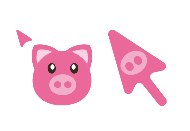 Pink Pig custom cursor for Chrome