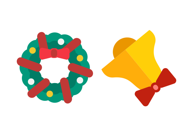 Christmas Wreath and Bell custom cursor for Chrome