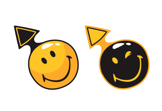 Yellow and Black Smile custom cursor for Chrome