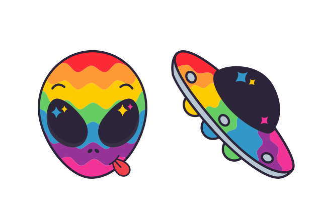 Rainbow Alien custom cursor for Chrome