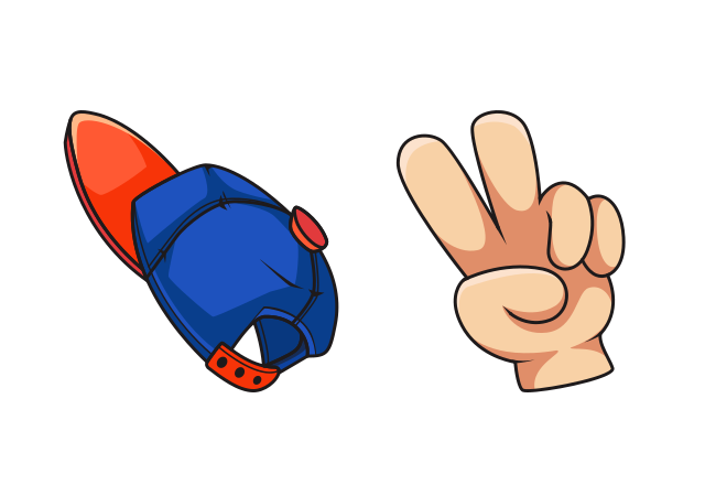 Baseball Cap and Peace Hand custom cursor for Chrome